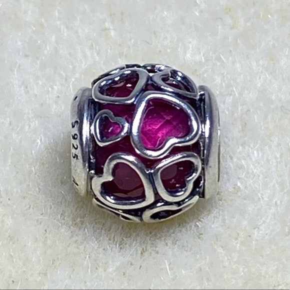 Pandora | Jewelry | Authentic Pandora Love Cerise Crystal Red | Poshmark